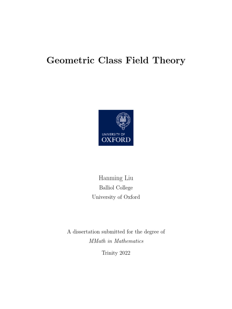 Geometric Class Field Theory Explained | PDF | Group (Mathematics ...