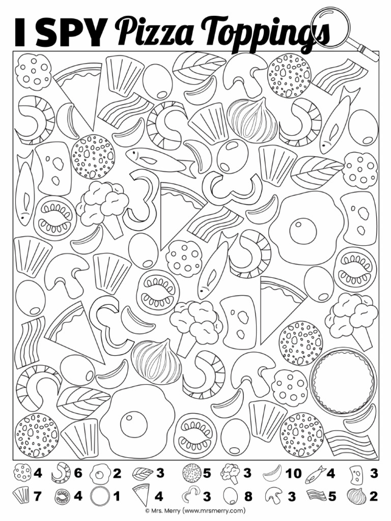 I Spy Pizza Activity For Kids - Mrs. Merry | PDF