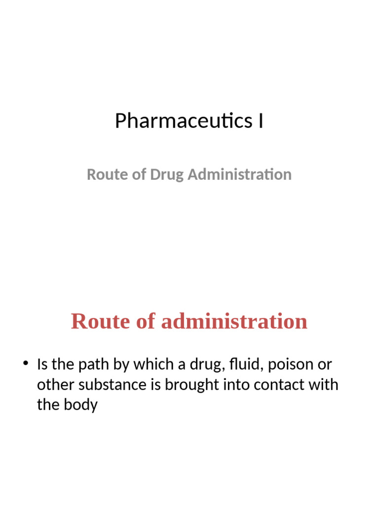 Routes of Administration | PDF | Injection (Medicine) | Intravenous Therapy