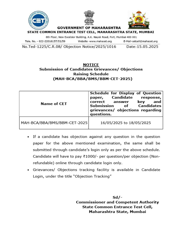 OT BCA Notice | PDF
