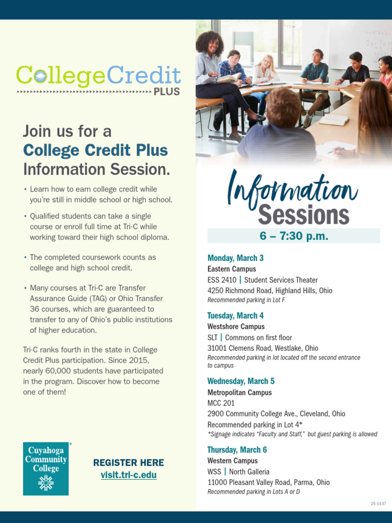 Tri C College Credit Plus Info Sessions Pdf