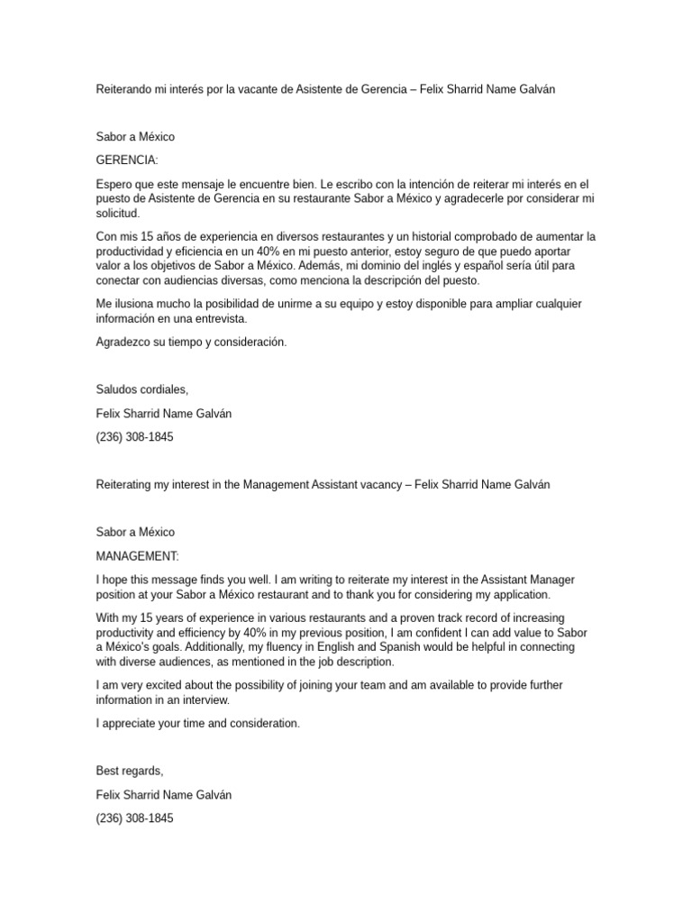 Machote Carta Interes | PDF