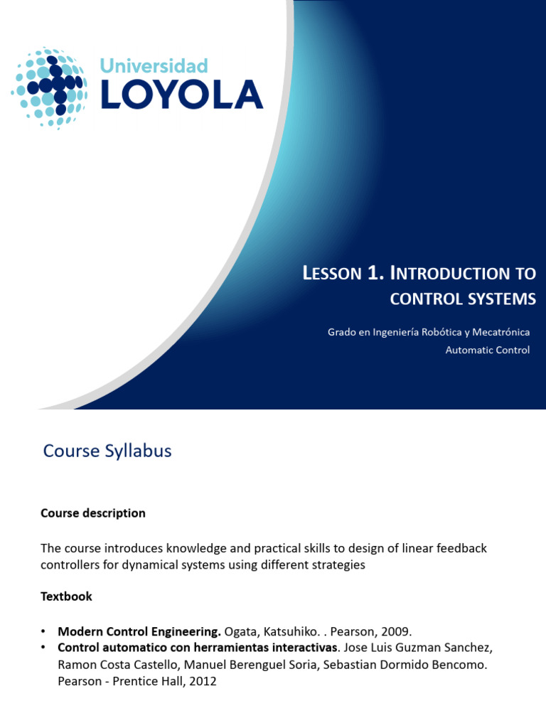 Lesson 1 Introduction To Control Systems | PDF | Microcontroller ...