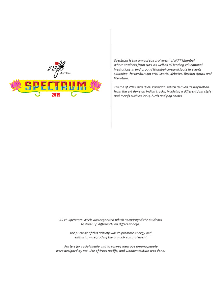 SPECTRUM PRE WEEK DETAILS | PDF