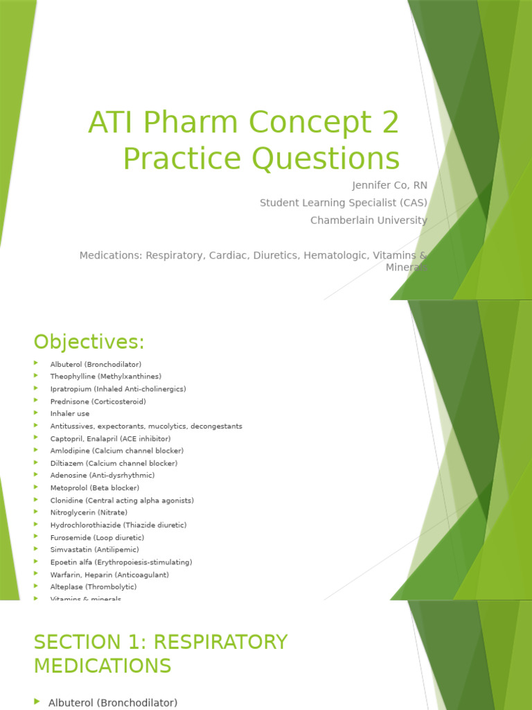 ATI Pharm Concept 2: Medications Review | PDF | Asthma | Chronic ...