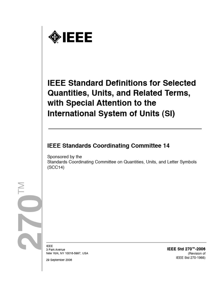 Ieee Standard Definitions For Selected Quantities Units and Rela | PDF | Decibel | International ...