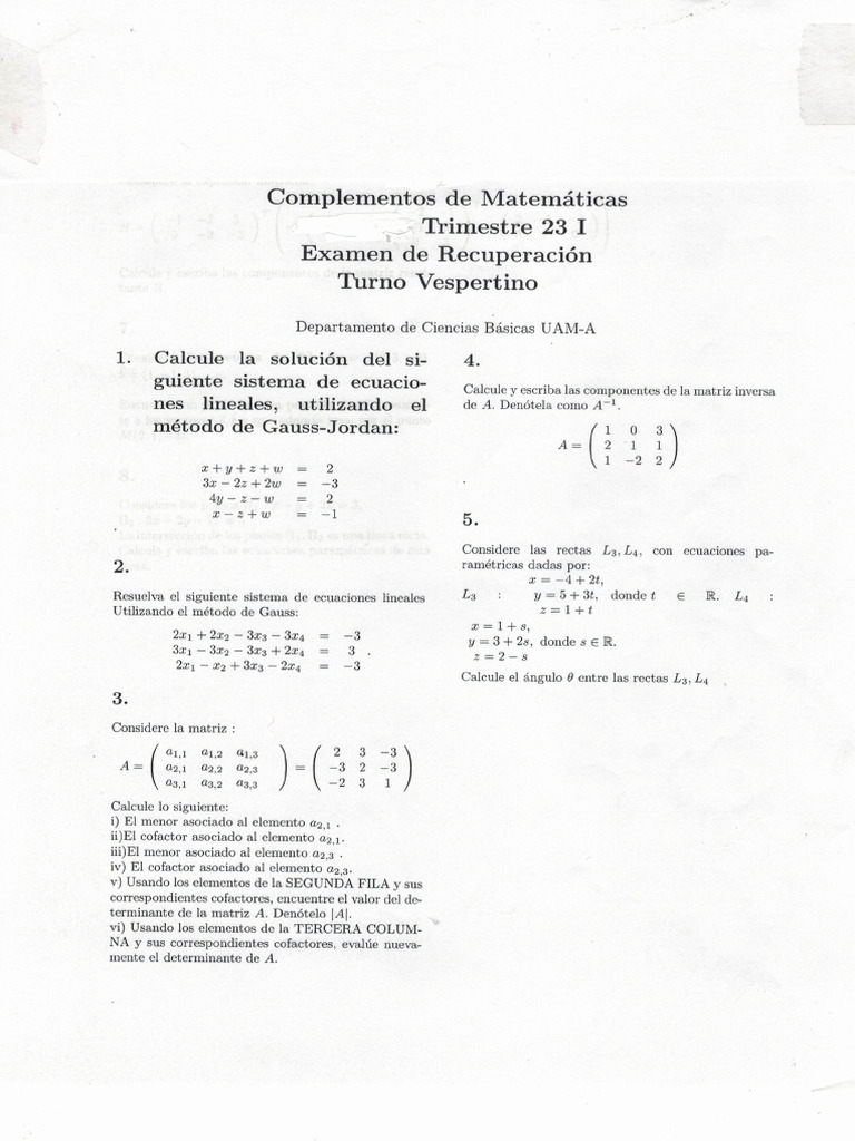 Comple Mate Exam Recup Vesp T.23i18092023 | PDF