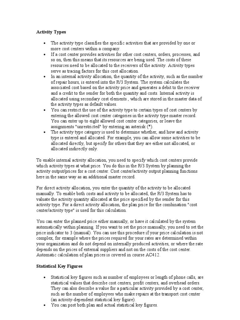 Activity Types | PDF