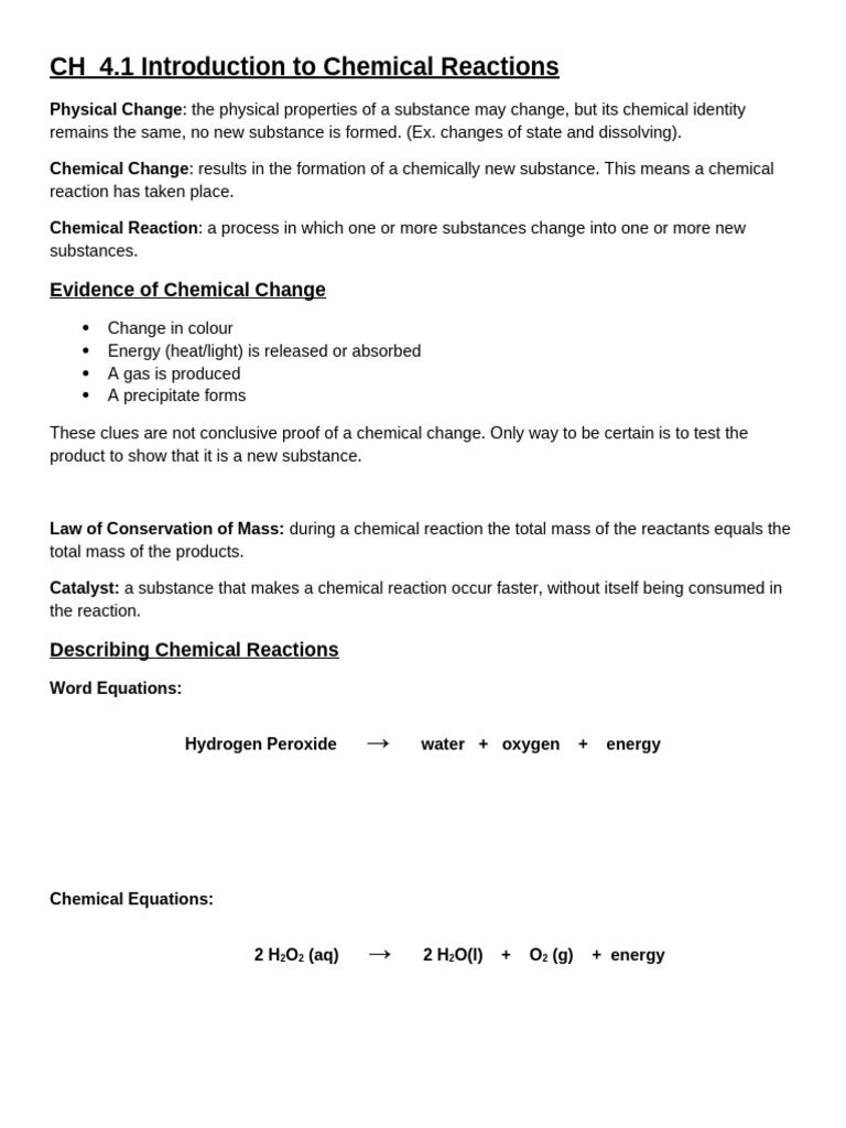 Understanding Chemical Reactions Basics | PDF