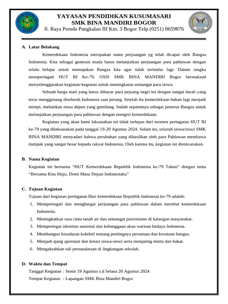 Proposal Osis Rahasia | PDF