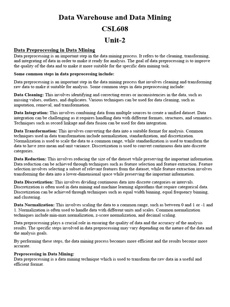 Unit 2 Data Warehouse and Data Mining | PDF | Data Warehouse | Databases