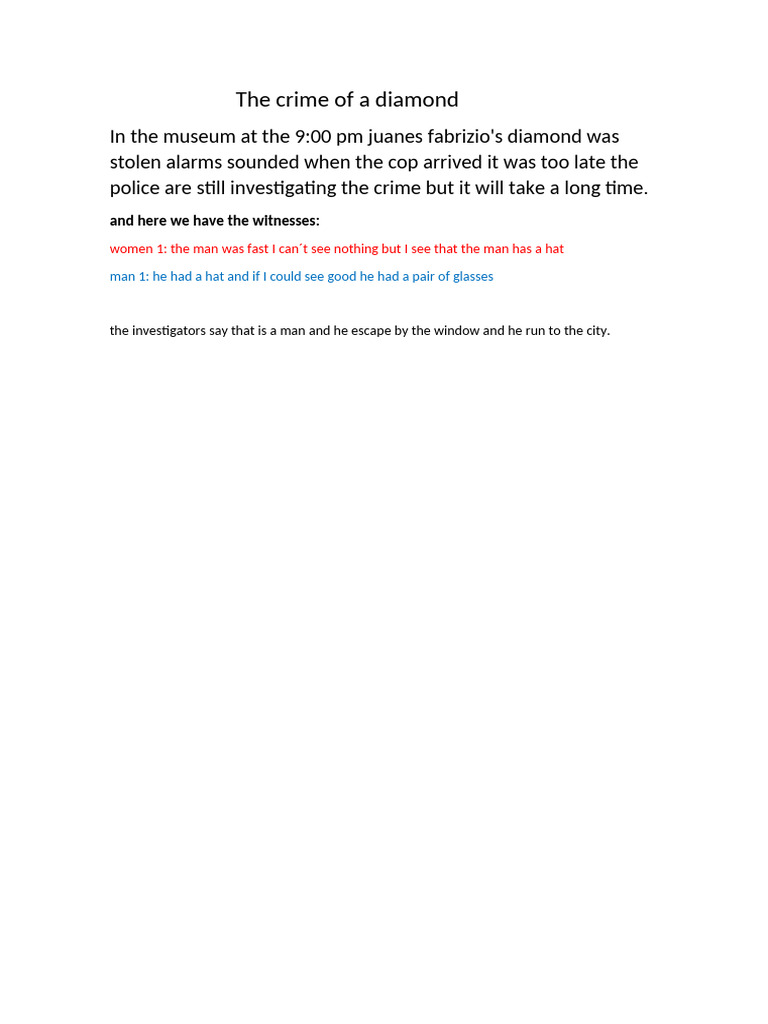 The Crime of A Diamond | PDF