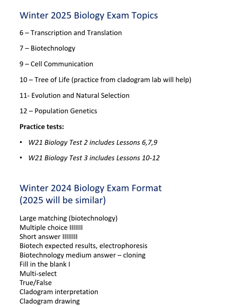 Exam Review Slides From Lessons 6-12 W25 | PDF | Rna | Cell Signaling