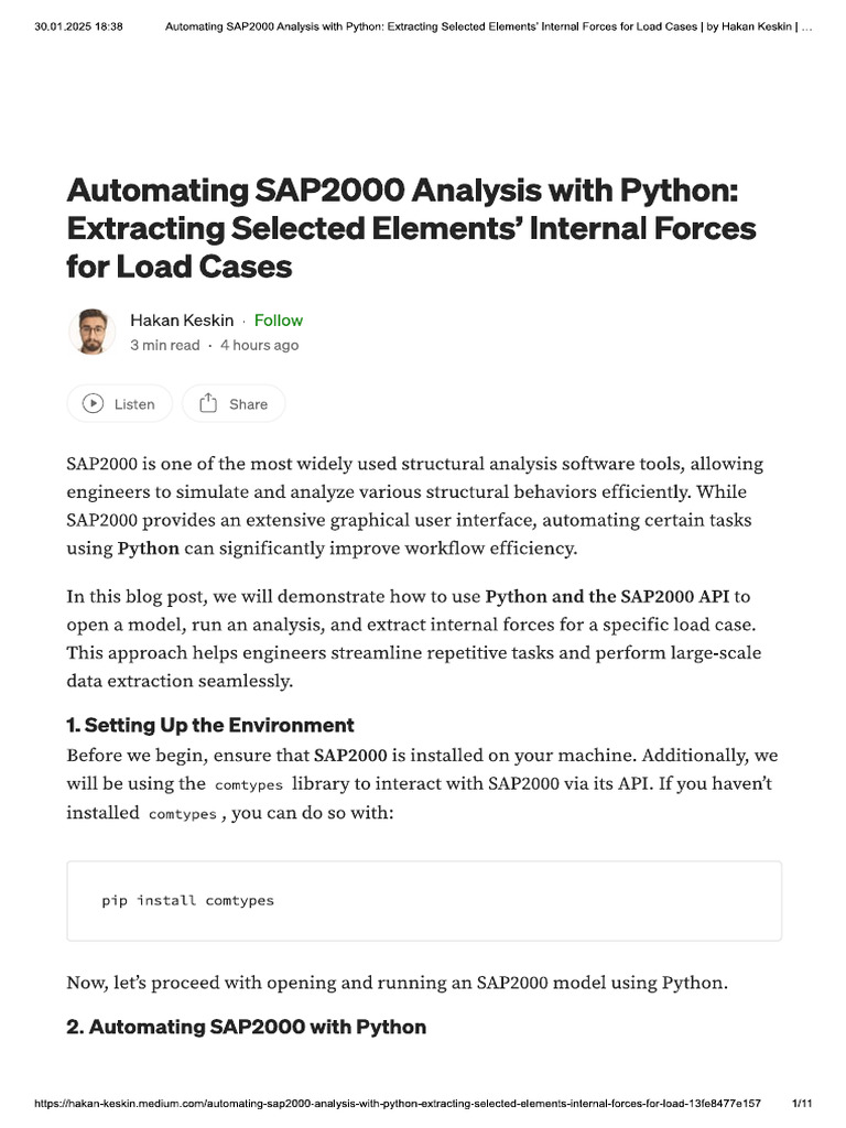 Automating Sap2000 | PDF