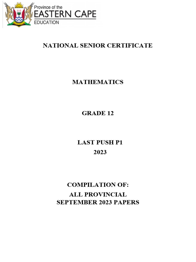 Grade 12 Maths Exam Prep 2023 | PDF | Quadratic Equation | Sequence