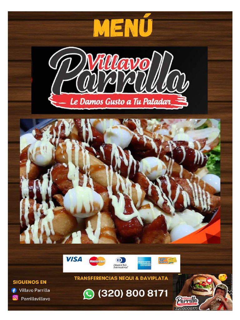 Menu Villavo Parrilla Final | PDF