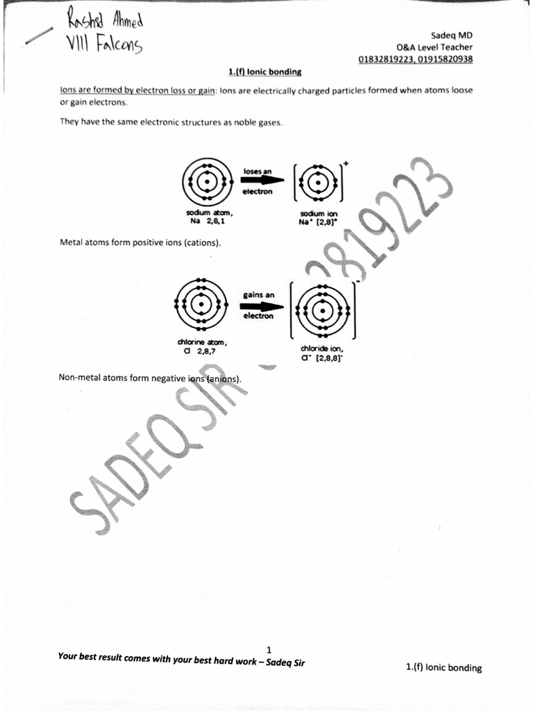 Chemistry Notes (Bonding) | PDF