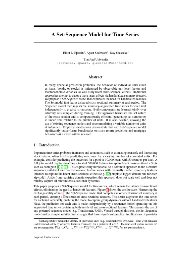 Set-Sequence Model for Time Series Analysis | PDF | Kalman Filter ...