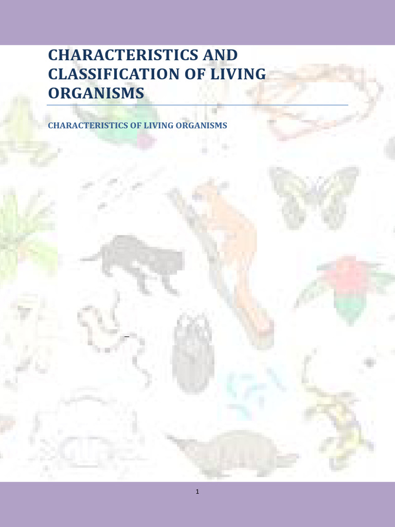 Characteristics of Living Organisms | PDF