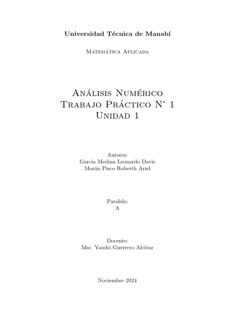 Trabajo Práctico 1. - EDO | PDF