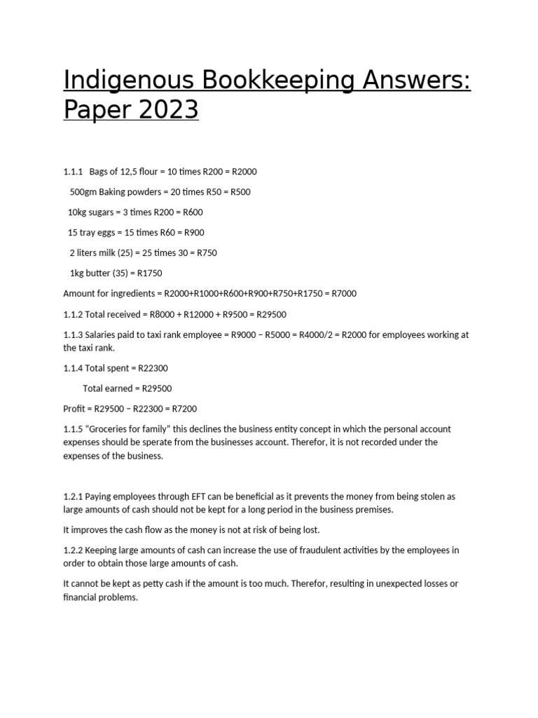 Indigenous Bookkeeping Insights 2023 | PDF | Bookkeeping | Economies