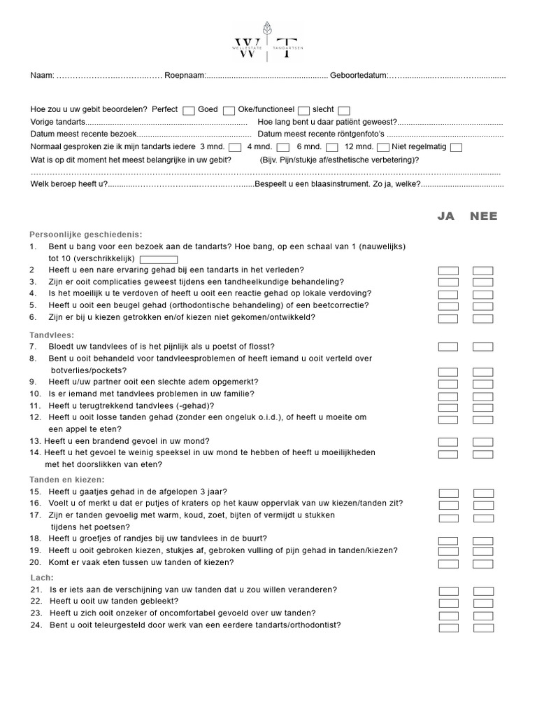 Kois Vragenlijst Wellestate | PDF