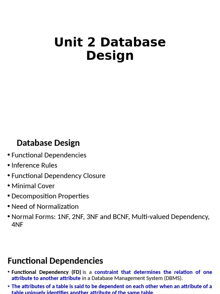 Unit 2 Database Design - 1 | PDF | Data | Information Technology Management
