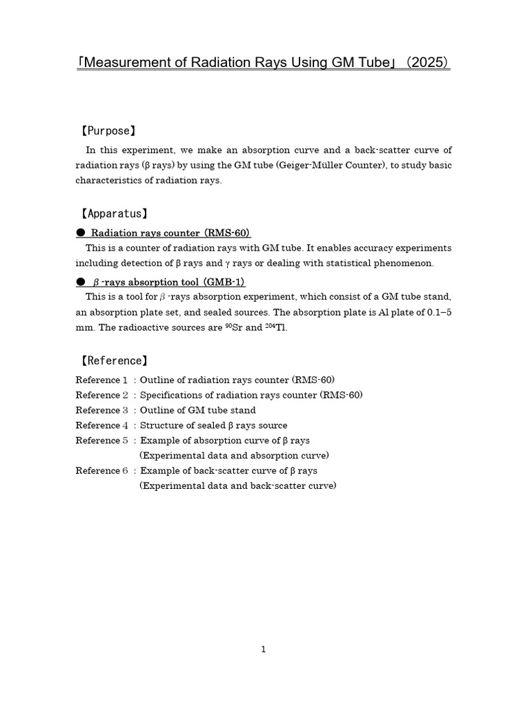 2025text Measrement of Radioactivity Using GM Tube | PDF | Radiation ...