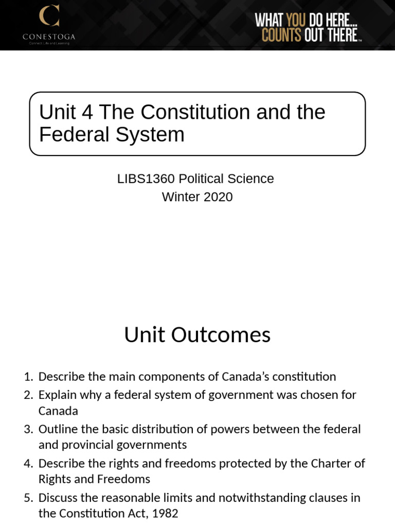 Unit 4 Slides The Constitution and The Federal System | PDF ...