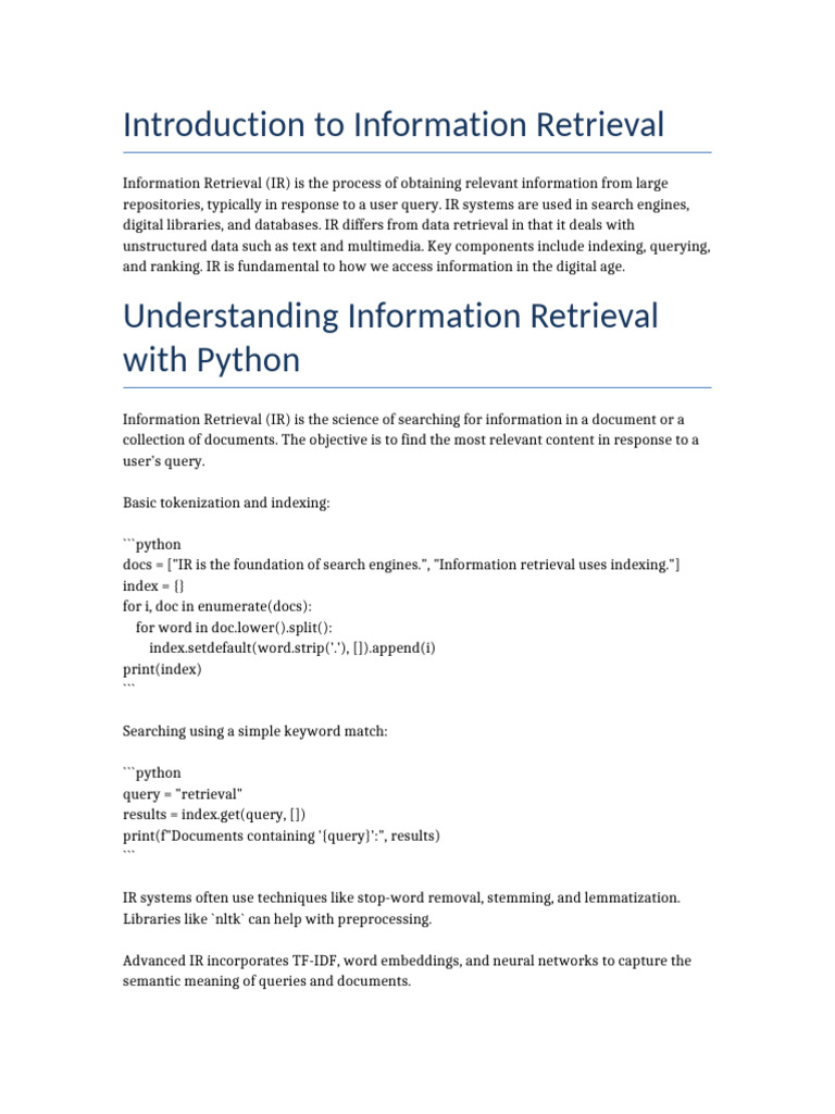 Introduction to IR with Python | PDF