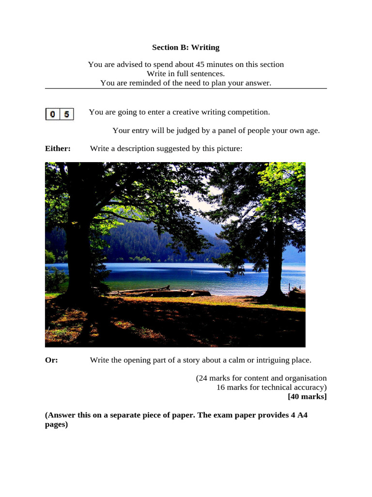 HT2 English Language Descriptive Writing | PDF