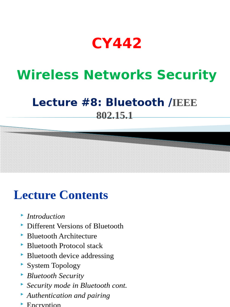 Bluetooth Security and Architecture Overview | PDF | Bluetooth ...