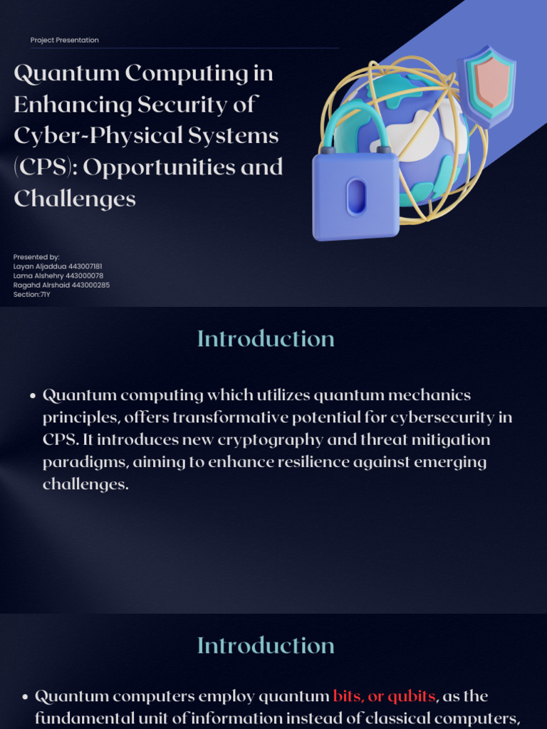 Project Presentation - Section71Y - Quantum Computing in Enhancing ...