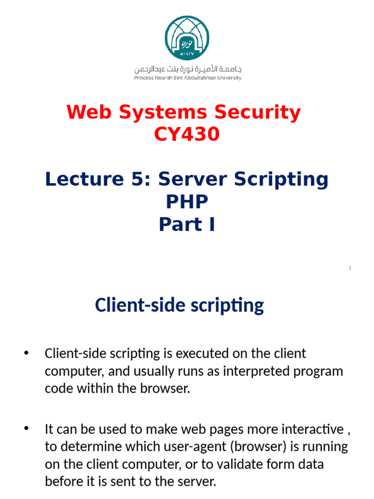 Chapter 5 Server-Side Scripting - Part I | PDF | Php | Data Type