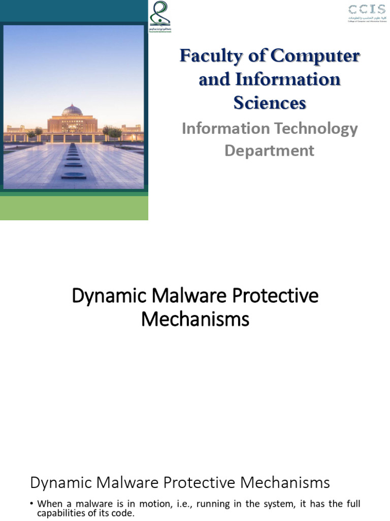 Lecture7 - Dynamic Malware Protective Mechanisms | PDF | Malware | Information Technology Management