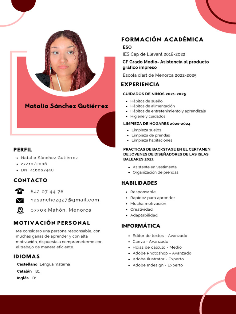 CV Vitae Natalia | PDF | Aprendizaje