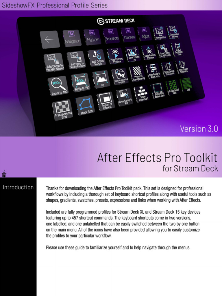 After Effects Pro Toolkit Stream Deck V3 | PDF