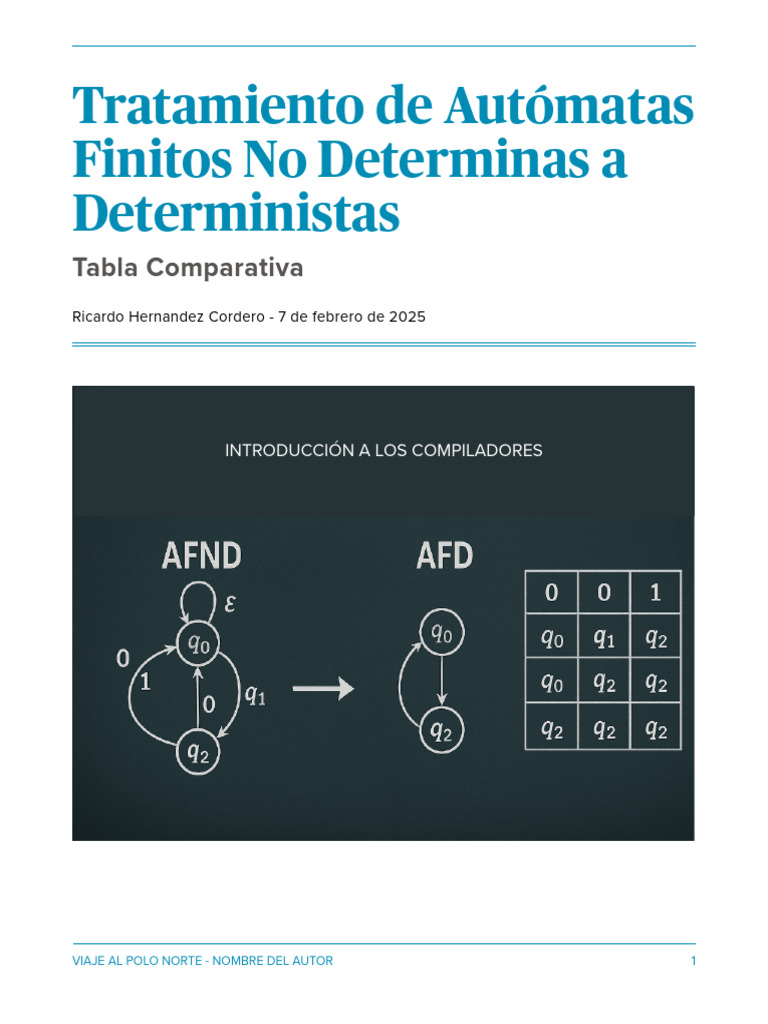 Tratamiento de AFND A AFD | PDF | Matemáticas Aplicadas | Informática teórica