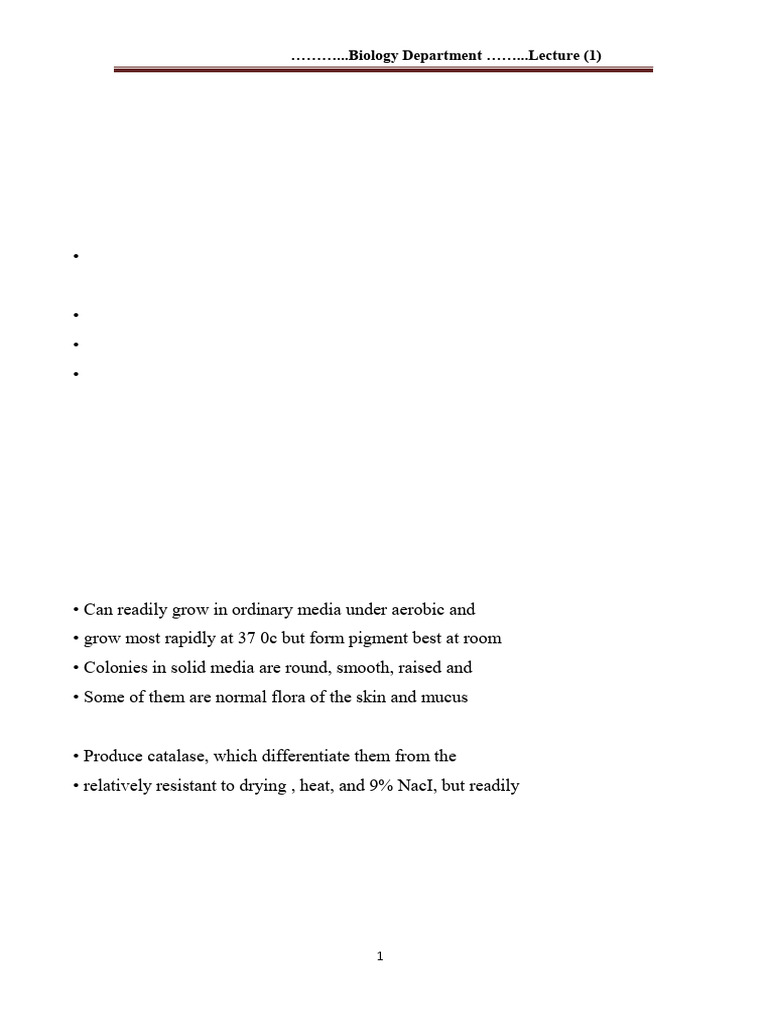 Pathogenic Bacteria _lec1 | PDF | Staphylococcus Aureus | Staphylococcus