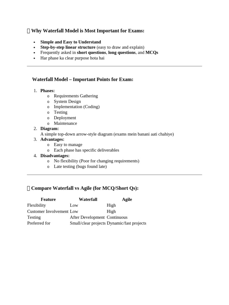 Why Waterfall Model Is Most Important For Exams | PDF