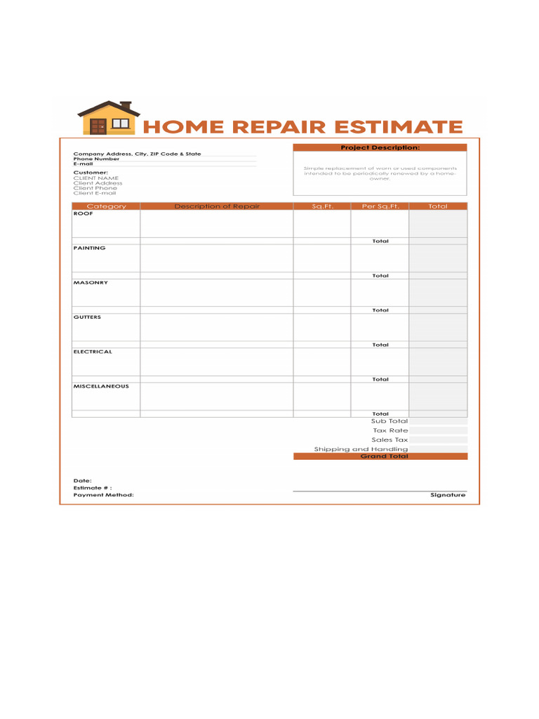 Roofing Estimate Form Template - 236429.png | PDF