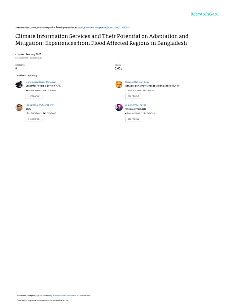 Handbook of Climate Services | PDF | Climate Change | Earth Sciences