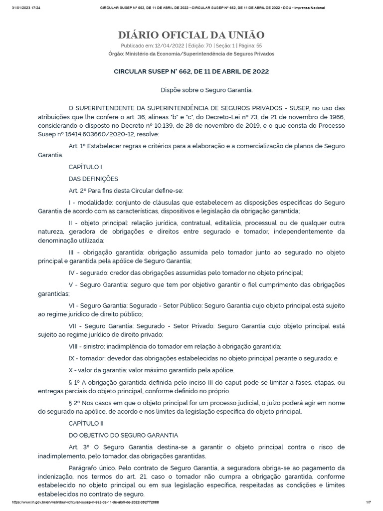 CIRCULAR SUSEP #662, DE 11 DE ABRIL DE 2022 - CIRCULAR SUSEP #662, DE ...
