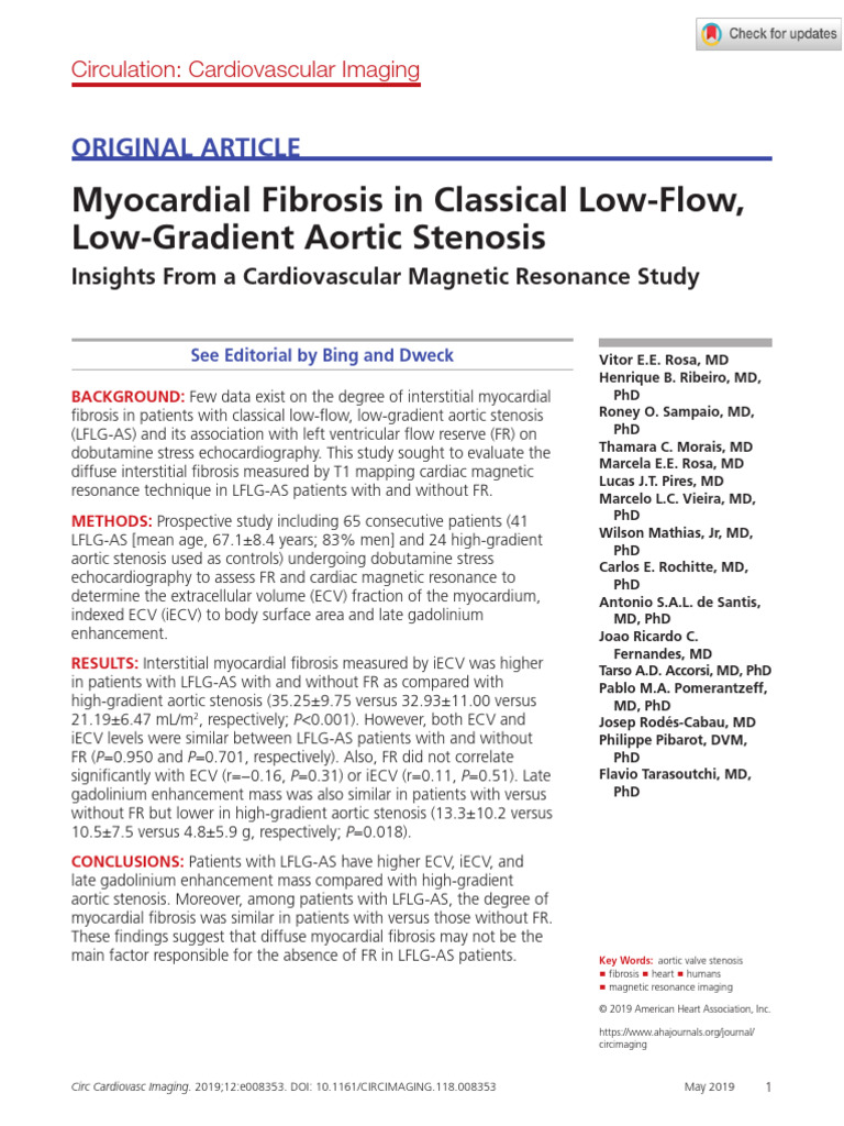 Myocardial Fibrosis in Classical Low-Flow, Low-Gradient Aortic Stenosis ...