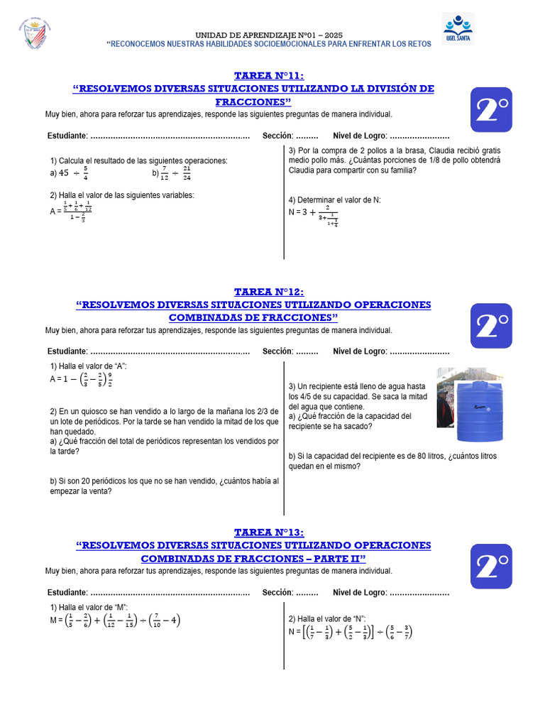 Tareas 11 12 13-2do-Ua1-2025 | PDF | Aprendizaje | Cognición