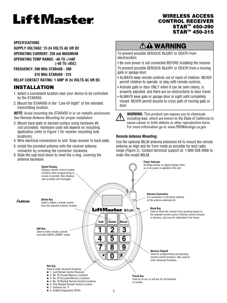 Wireless Access Control Receiver Guide | PDF | Alternating Current ...