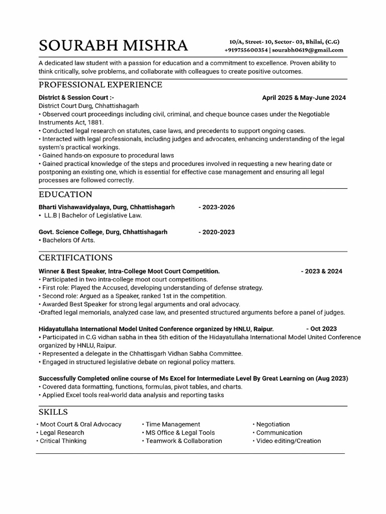 Sourabh Mishra Resume | PDF