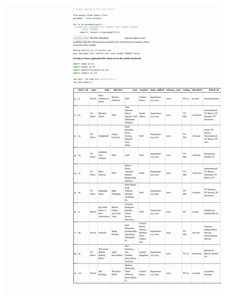 Netflix Data Exploration Solution | PDF