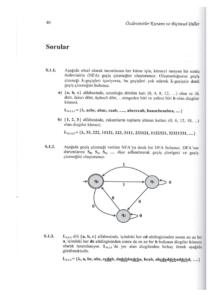 Otomata Bölüm1 Sorular | PDF