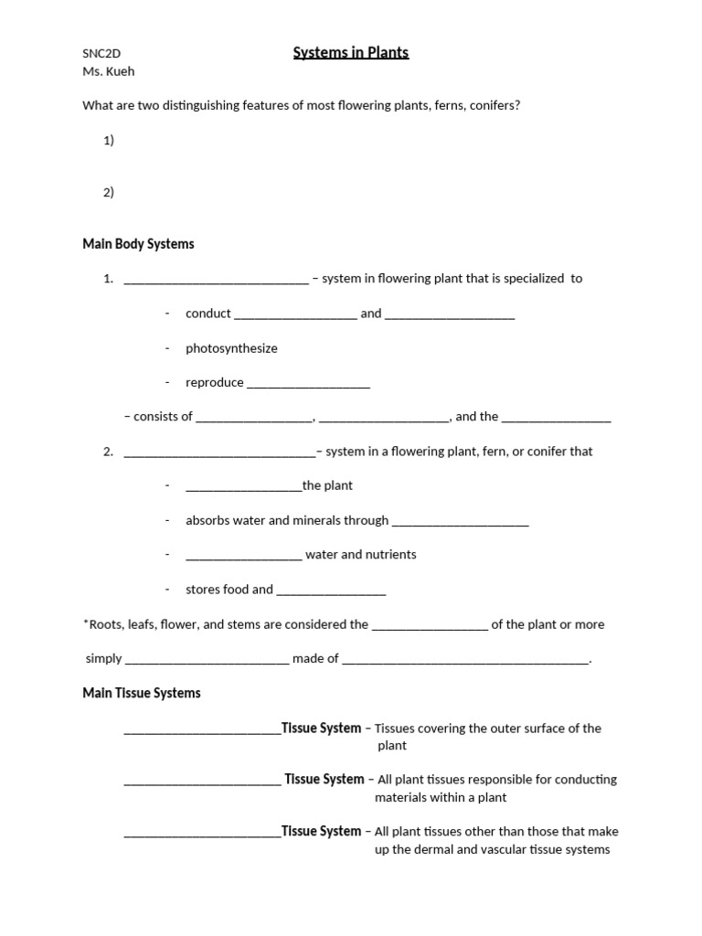 Lesson 15 Plant Systems | PDF | Plants | Flowers
